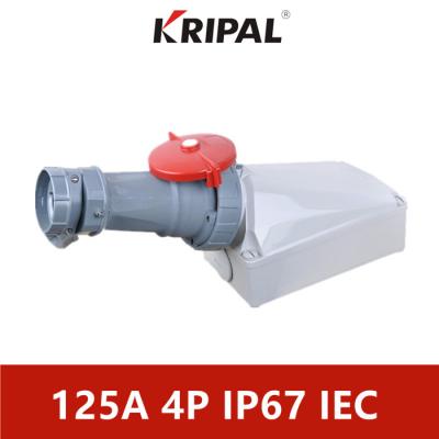 China 125A 380V IP67 Industrial Wall Mounted Socket With Plug IEC standard for sale
