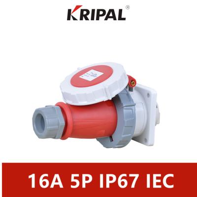 China 16A 5P IP67 IEC Phase Inverter Plug And Panel Mounted Socket for sale