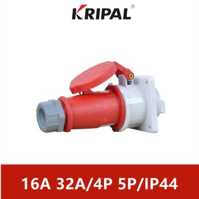 China Three Phase Industrial Electrical Sockets And Plugs IP44 16A 32A for sale