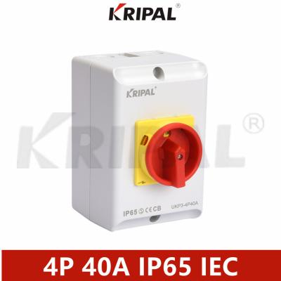 China AC waterproof isolator switch UKP four pole 40 Amp IP65 IEC standard for sale