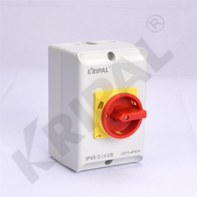 China IEC standard IP65 4 Pole 50A Lockable Isolator Switch Waterproof for sale