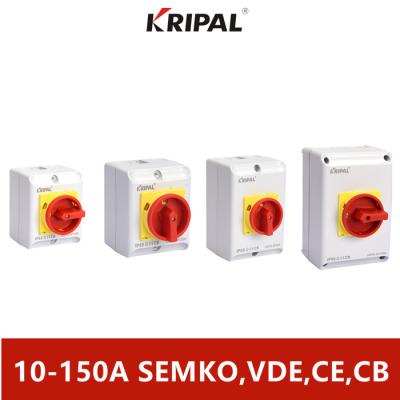 China IP65 10-150A 230-440V 3P 4P Isolator Switch With Protective Box for sale