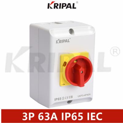 China 63A IP65 Triple Pole 230V Isolator Switch Waterproof IEC Standard for sale
