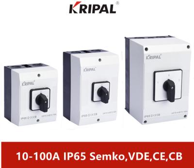 China Purple Horn 10-100A IP65 Waterproof Changeover Switch RoHS Standard for sale