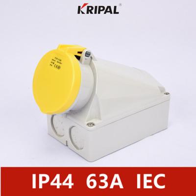 China IP44 4P 63Amp Industrial Power Socket Wall Mounted IEC standard for sale