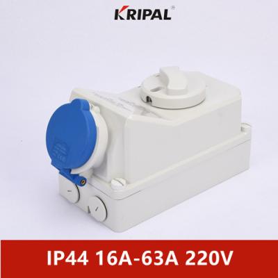 China 220V IP44 Waterproof Mechanical Interlock Switch Sockets IEC Standard for sale