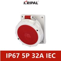 China 32A 5P IP67 380V Oblique Plug-in Industrial Panel Mounted Socket for sale