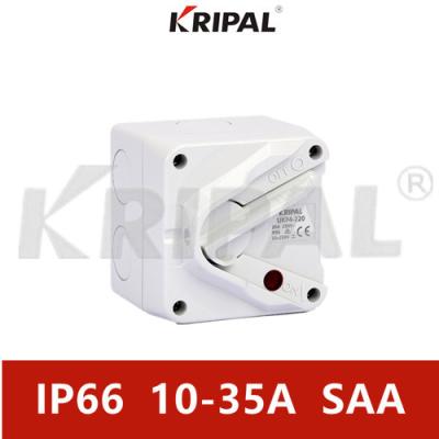 China SAA IP66 Rotary Mini Isolator Switch 35A Double Poles Weatherproof for sale