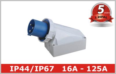 China 125 Ampere IP67 63A Industrial Plugs And Sockets 230V 380V , Surface Mounted for sale