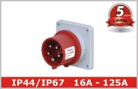 China Watertight IP67 Pin and Sleeve Plug Three Phase IEC Nonmetallic for sale