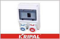 China PC Industrial Outlet Box 16A 32A Power Distribution Box IP67 Waterproof for sale