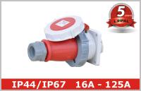 China CEE Single Phase Industrial Electrical Sockets And Plugs 63 Amp for sale