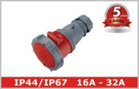 China Pin and Sleeve Plug Industrial Power Socket IP44 IP67 Coupler Connector for sale