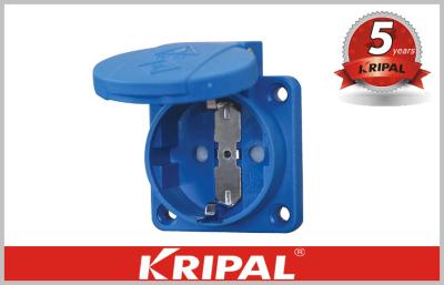 China Blue IP54 Schuko 230V Industrial Power Socket 16A French Belgian for sale