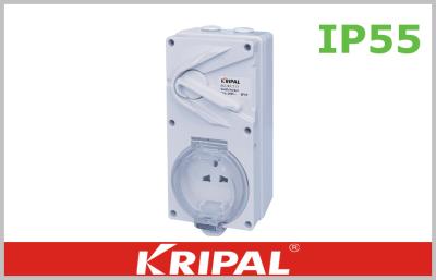 China White IP55 13A Weatherproof Switch Socket 3 Flat Electrical Outlet for sale