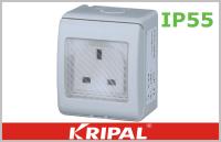 China BS Standard 13A IP55 British Socket , Waterproof 3 Flat Pin Socket for sale