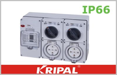 China 5 Pin  IP66 Weatherproof Switch Socket 32 Amp with RCD Switchboard for sale