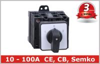 China Rear Installation 4 Pole Changeover Switch 25A 30A 40A , Black / Red for sale