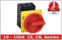 China Black , Red 3 Pole Motor Rotary Isolator Switch Disconnectors with Door Mounted for sale