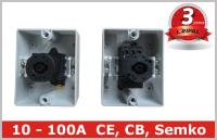China Polycarbonate Box IP65 10A 16A 20 Amp Rotary Switch waterproof Isolator for sale
