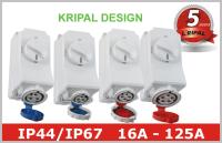 China 250V 415V Power Industrial Plug Socket with Switched Interlock PC BOX for sale