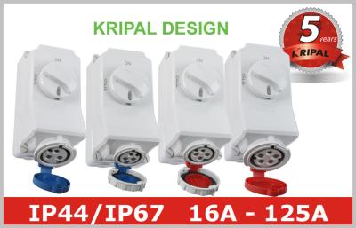 China 250V 415V Power Industrial Plug Socket with Switched Interlock PC BOX for sale
