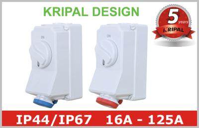 China 16A 32A 63A 125A Interlocked Switched Socket Outlet Industrial Power for sale
