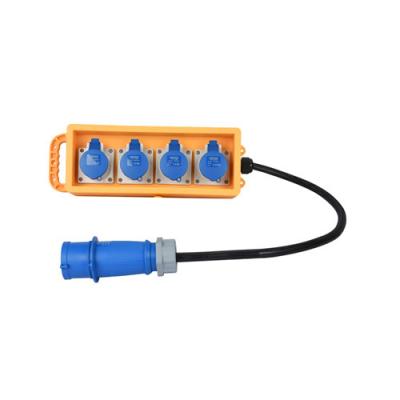China PE Material IP44 32A 3 Pole 230V Four Position Socket Junction Box for sale