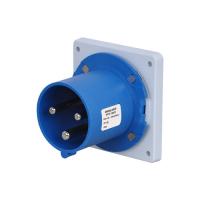 China IP44 230V 63A Three Phase Industrial Panel Mounted Plug IEC Standard for sale