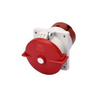 China 125A 380V IP67 Three Phase Industrial Panel Mount Power Socket for sale