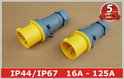 China Weatherproof 110v 4h Industrial Plugs Male Socket 2P+E , Heavy Duty for sale