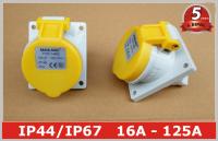 China Angled Panel Mounted Industrial Power Socket switch 110V 16A IP44 3 Pin For Marine for sale