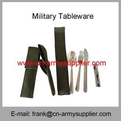 China Wholesale Cheap China Army Stainless Steel Military Police Fork Spoon Tableware for sale