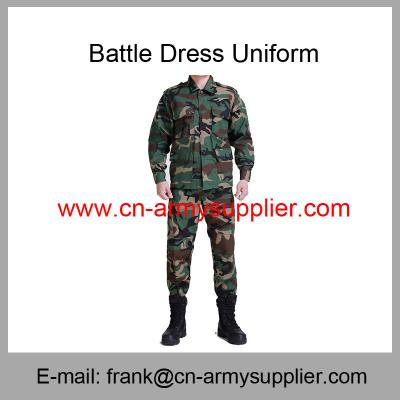 China Wholesale Cheap China Military Woodland Camo Police Army Battle Dress Uniform for sale