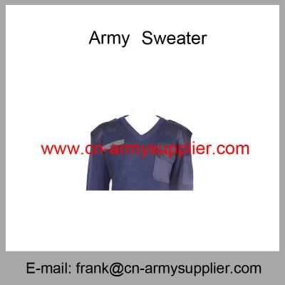China Wholesale Cheap China Military Navy Blue Wool Acrylic  Army Police Jersey for sale