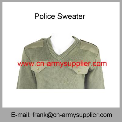 China Wholesale Cheap China Military Wool Polyester Police Army Green Jumper for sale