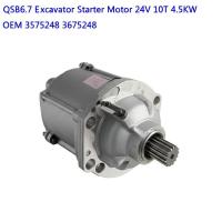 China EexcavaStart QSB6.7 Excavator Starter Motor 24V 10T 4.5KW OEM 3575248 3675248 for sale
