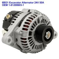 China EexcavaStart 6BG1 Excavator Alternator 24V 50A OEM 1-81200603-1 for sale