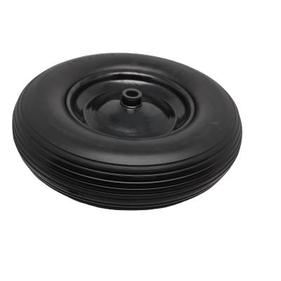 China 4.80/4.00-8 spare wheelbarrow wheel pu solid wheel for sale