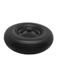 China large carrying pu foamed flat free wheel for wheel barrow ribbed tread NEVER NO PUMPING for sale