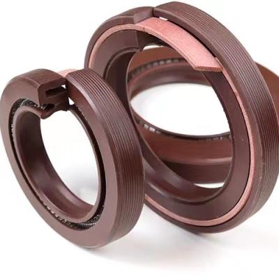 China Rubber FKM stainless split oil seal Phenolic resin cloth split seals for Mechanical Reducer/Heating furnace blower for sale