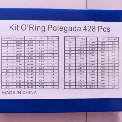 China non discolouring 347PCS 428pcs Nitrile Rubber oring  AS568 / metric/ NBR o ring kit o ring box for sale