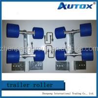 China Wobble Roller Boat Trailer Parts Blue Ribbed Roller With 30mm Bore for sale