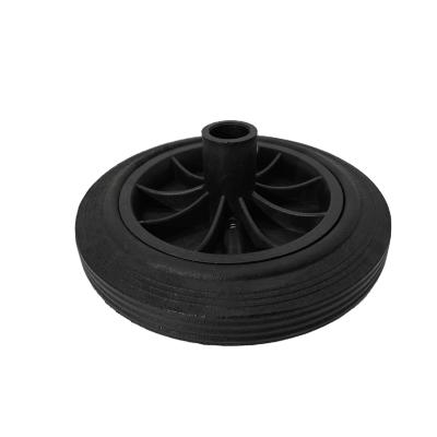 China Small solid rubber wheel high quality sturdy heavy duty hand wheel trash can wheel for sale
