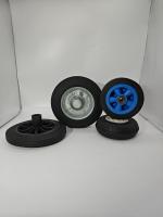 China 5 Inch Rubber Spare Parts Small Solid Rubber Wheels For Hotel Luggage Cart for sale