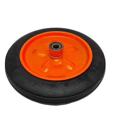China 6*2 rubber power wheel solid wheel with metal rim for trolley and small machine for sale
