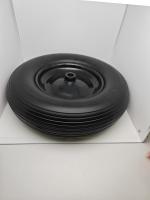 China 6*2 rubber power wheel solid wheel with metal rim for trolley and small machine for sale