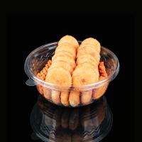 China Round Clear Cookies Pastry Disposable Plastic Food Box Desserts Salads for sale