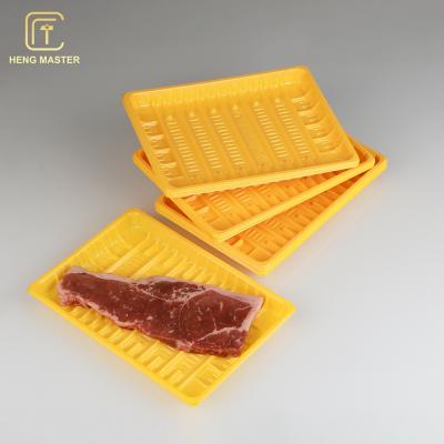China Hengmaster Plastic Disposable Vegetable Tray Yellow Color for sale