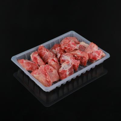 China Transparent Disposable Frozen Food Packaging Trays For Chicken Meat Beef for sale
